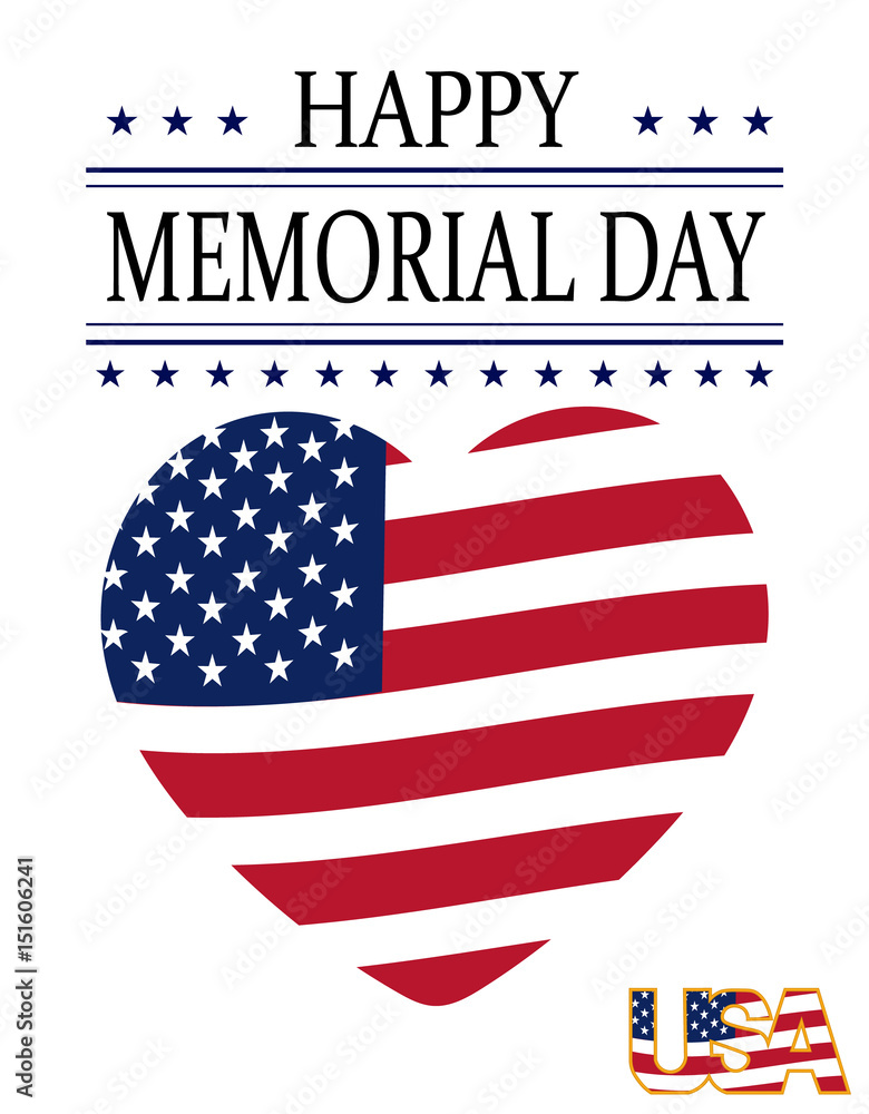 Happy Memory Day card. Illustration in honor of the national US holiday ...