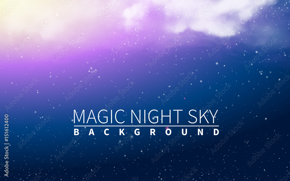 Magic Cloud Light. Blue Burst and Star. Holiday burst Realistic Design ...