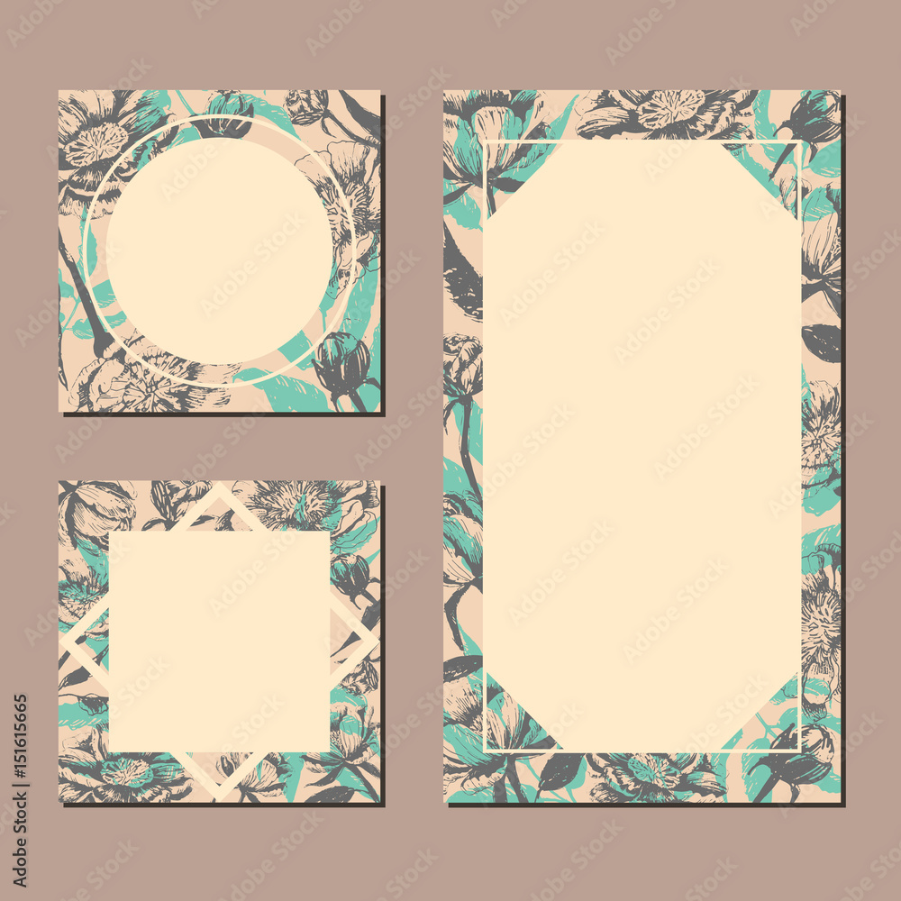 Set of templates invitation for special occassion, wedding, birthday or ...