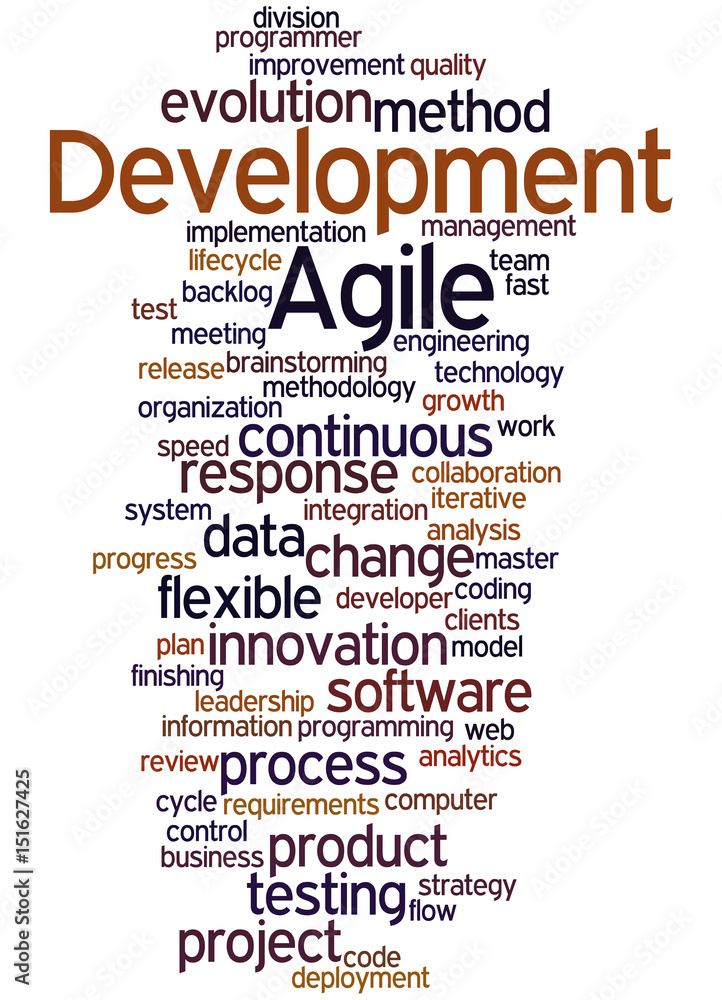 Agile Development, word cloud concept 3 Stock Illustration | Adobe Stock