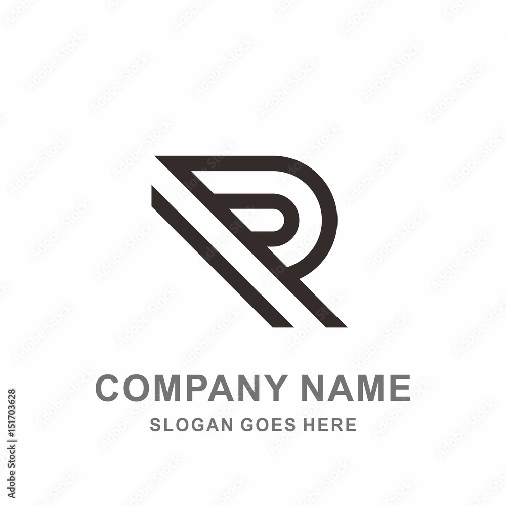 Monogram Letter R Square Circle Space Interior Architecture ...