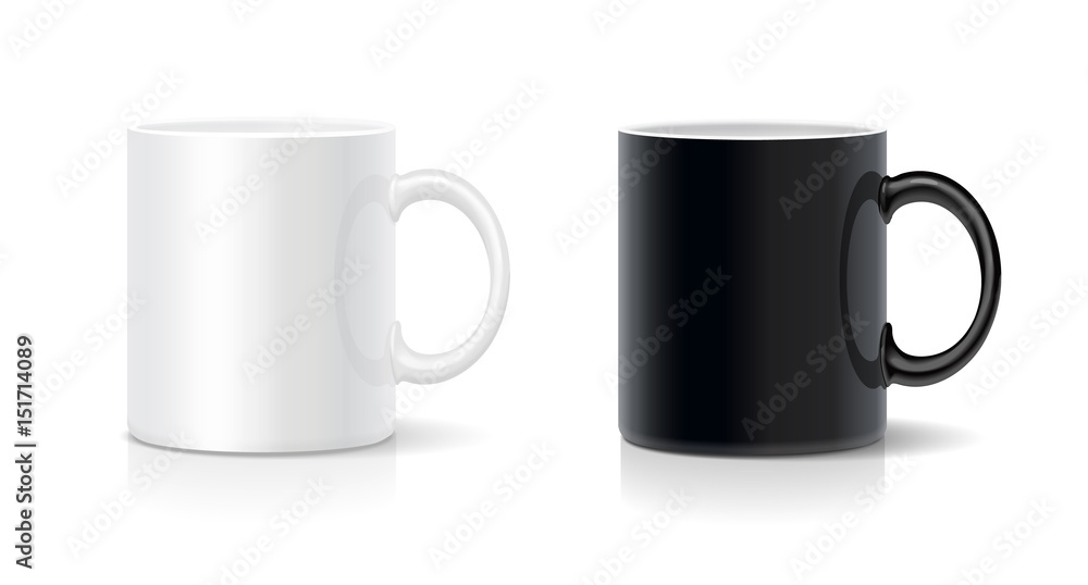 Coffee mug black and white. Vector Stock Vector | Adobe Stock
