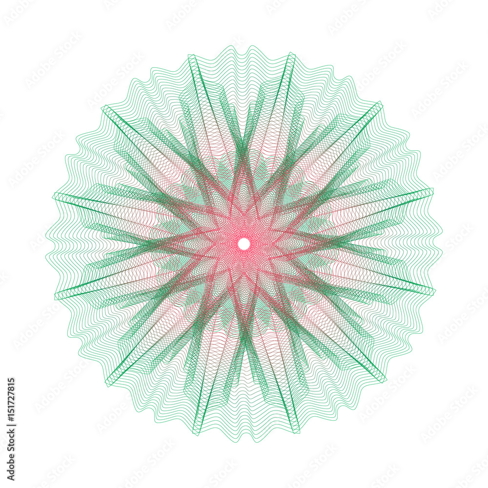 Guilloche decorative rosette element. Digital watermark. It can be used ...
