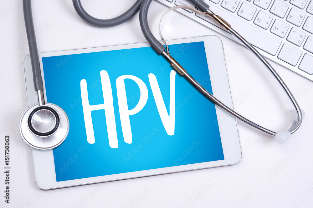 HPV CONCEPT Virus vaccine with syringe HPV criteria for pap smear slide ...