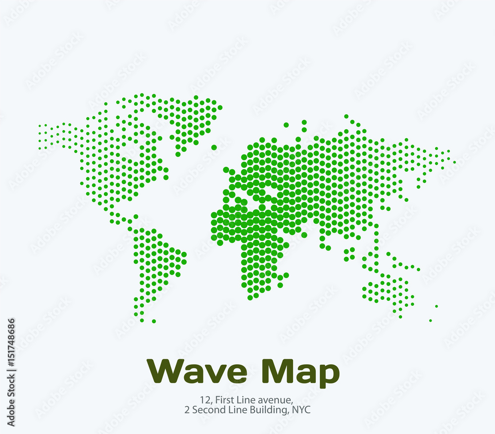Vector world map with rounds, spots, dots for business templates Stock ...
