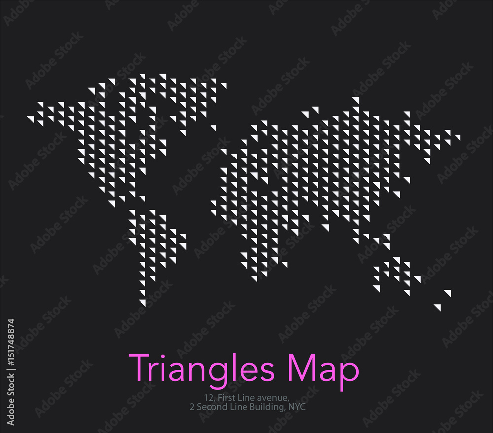 Vector world map with triangles for business templates, brochure Stock ...