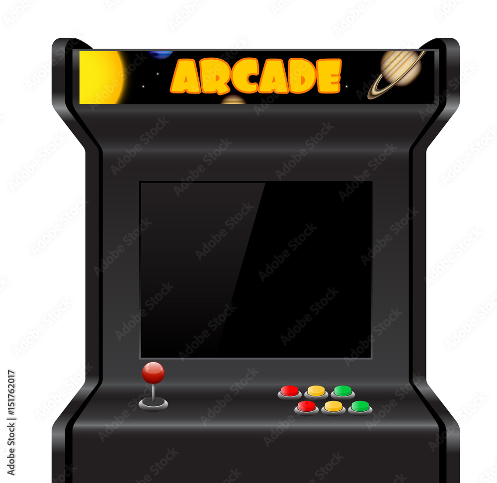 Arcade machine isolated on white, vector Stock Vector | Adobe Stock