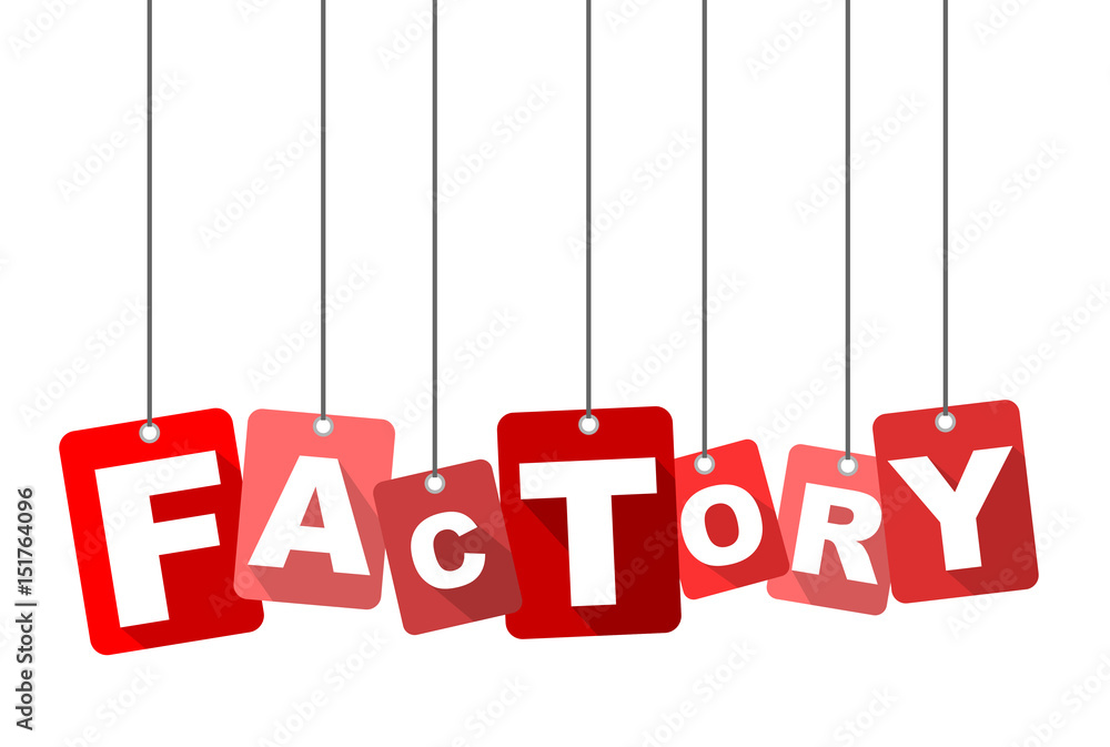 Red vector flat design background factory. It is well adapted for web ...