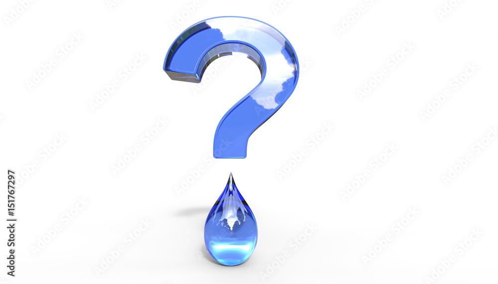 Water Question Mark 3D Illustration Stock Illustration | Adobe Stock