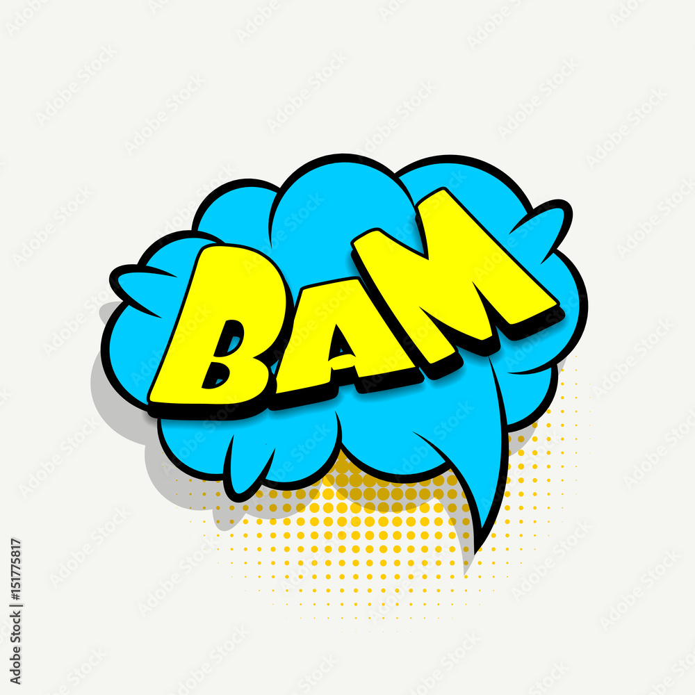 Comic book text bubble template bam Stock Vector | Adobe Stock