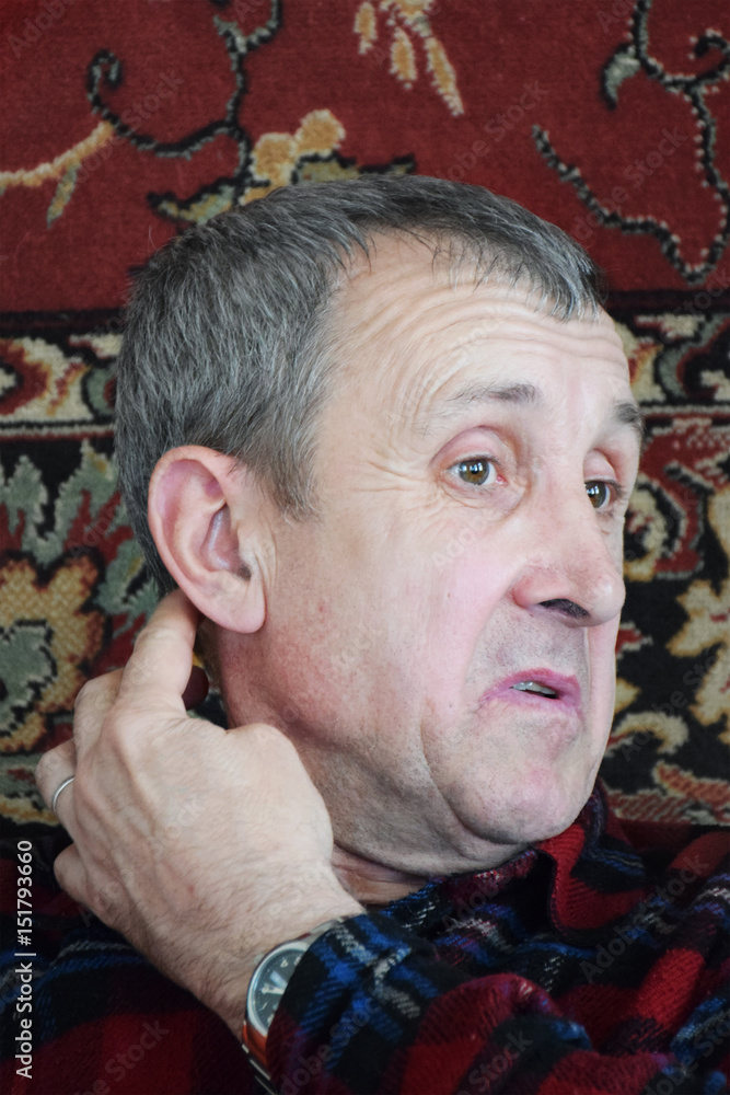 Grumpy old caucasian man Stock-Foto | Adobe Stock