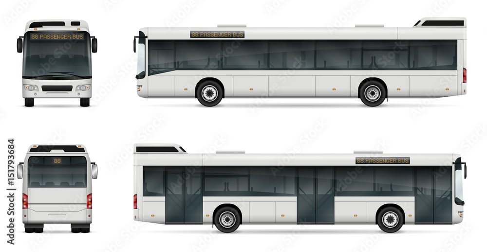 Vecteur Stock City bus vector template for car branding and advertising ...