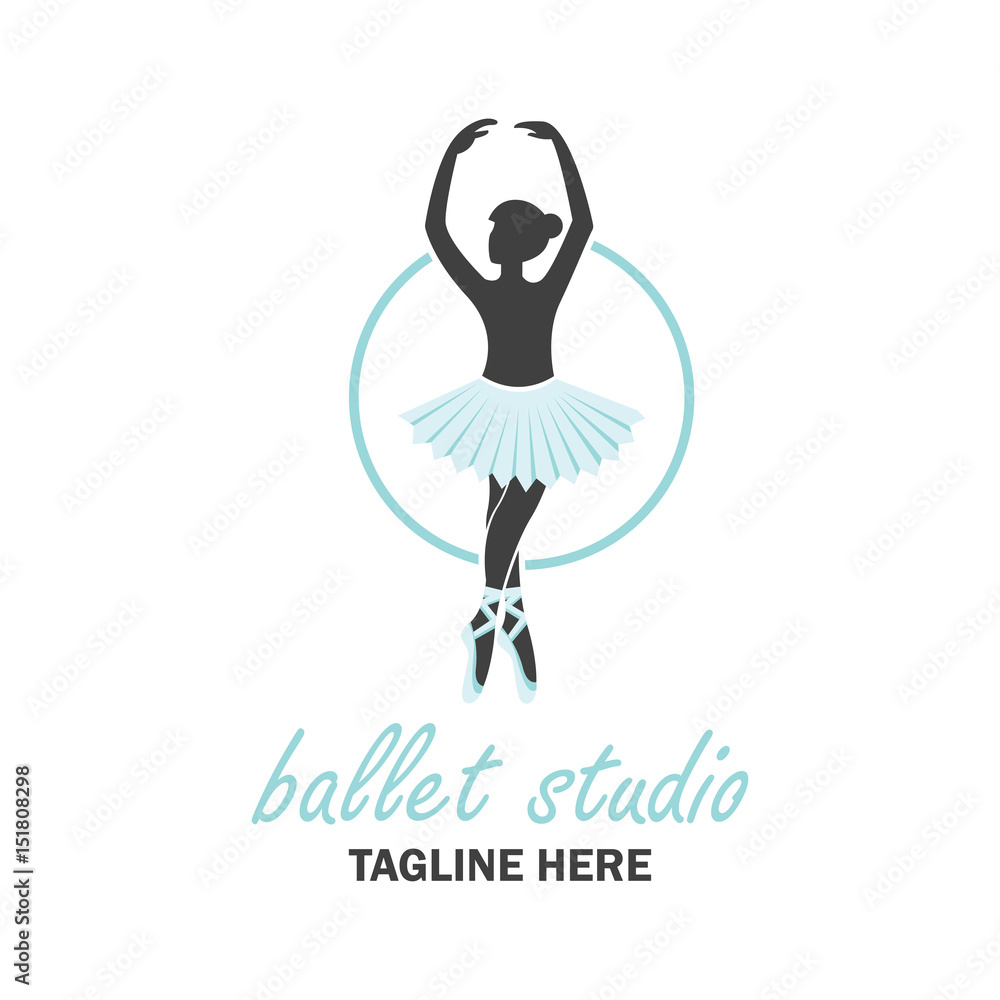 ballet logo for ballet school, dance studio. vector illustration Stock ...