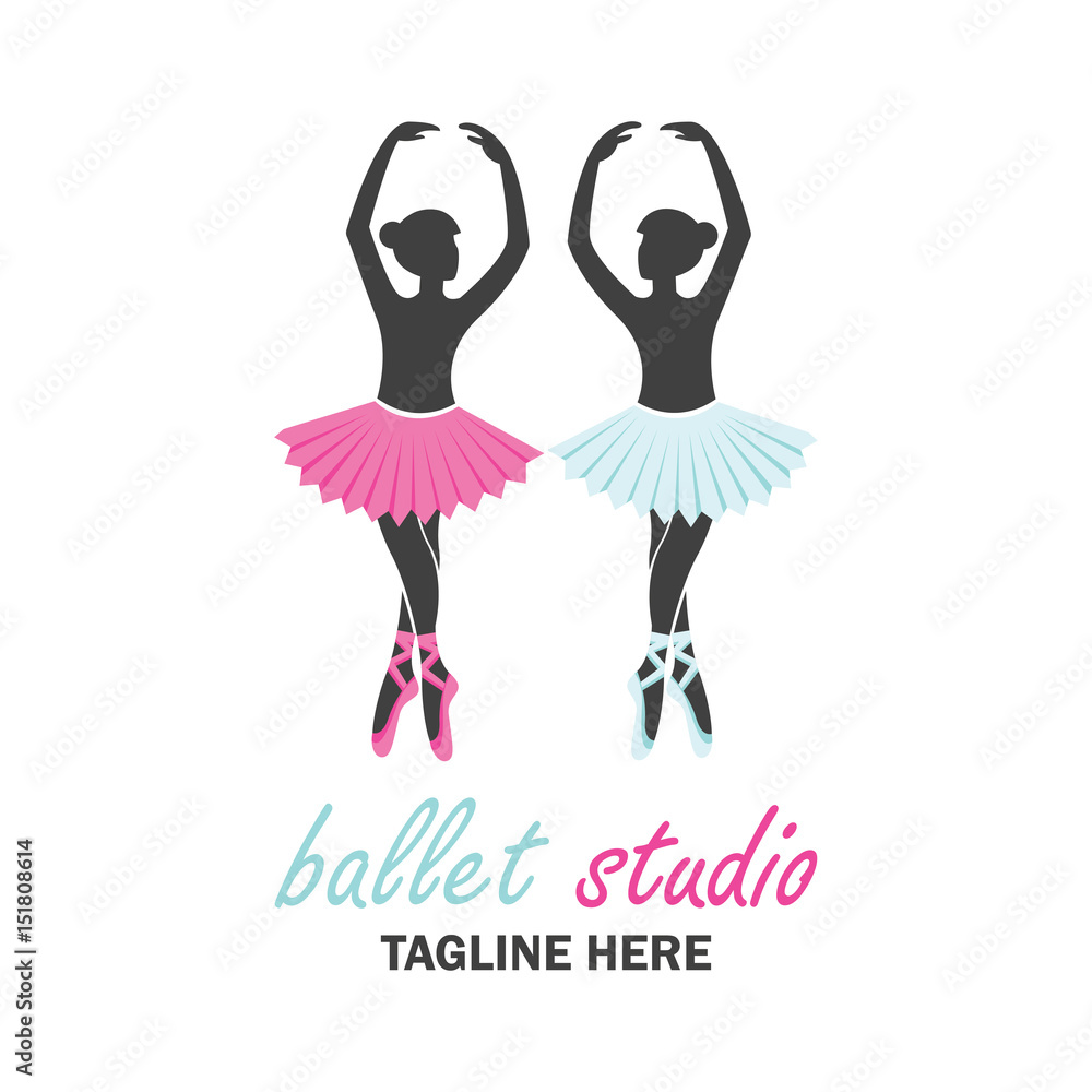ballet logo for ballet school, dance studio. vector illustration Stock ...