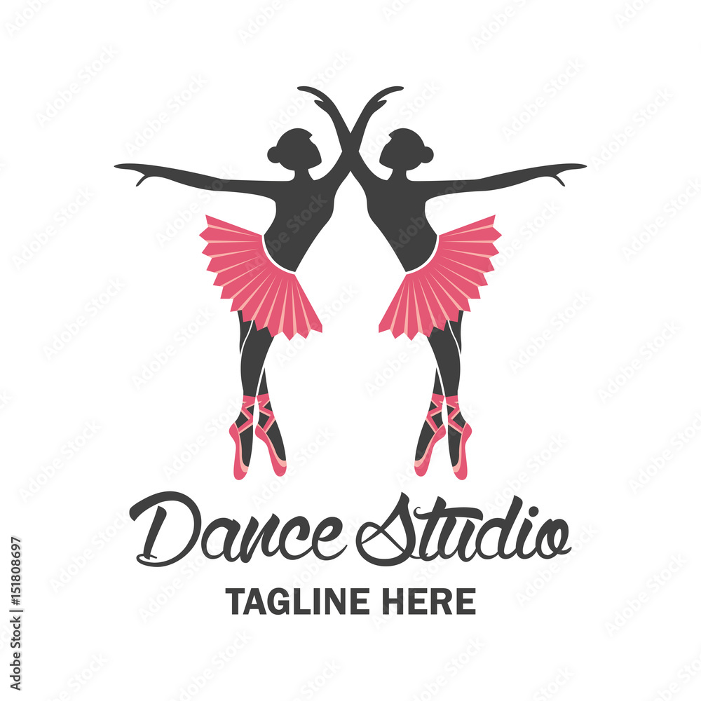 ballet logo for ballet school, dance studio. vector illustration Stock ...