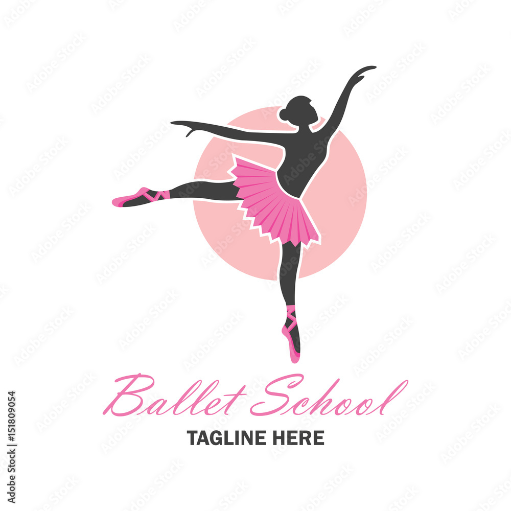 ballet logo for ballet school, dance studio. vector illustration Stock ...