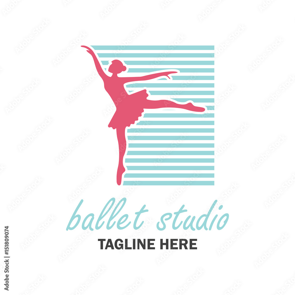 ballet logo for ballet school, dance studio. vector illustration Stock ...