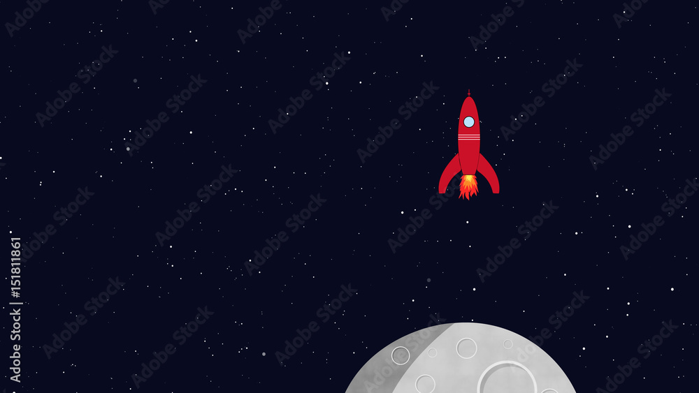 Moon Rocketship Landing