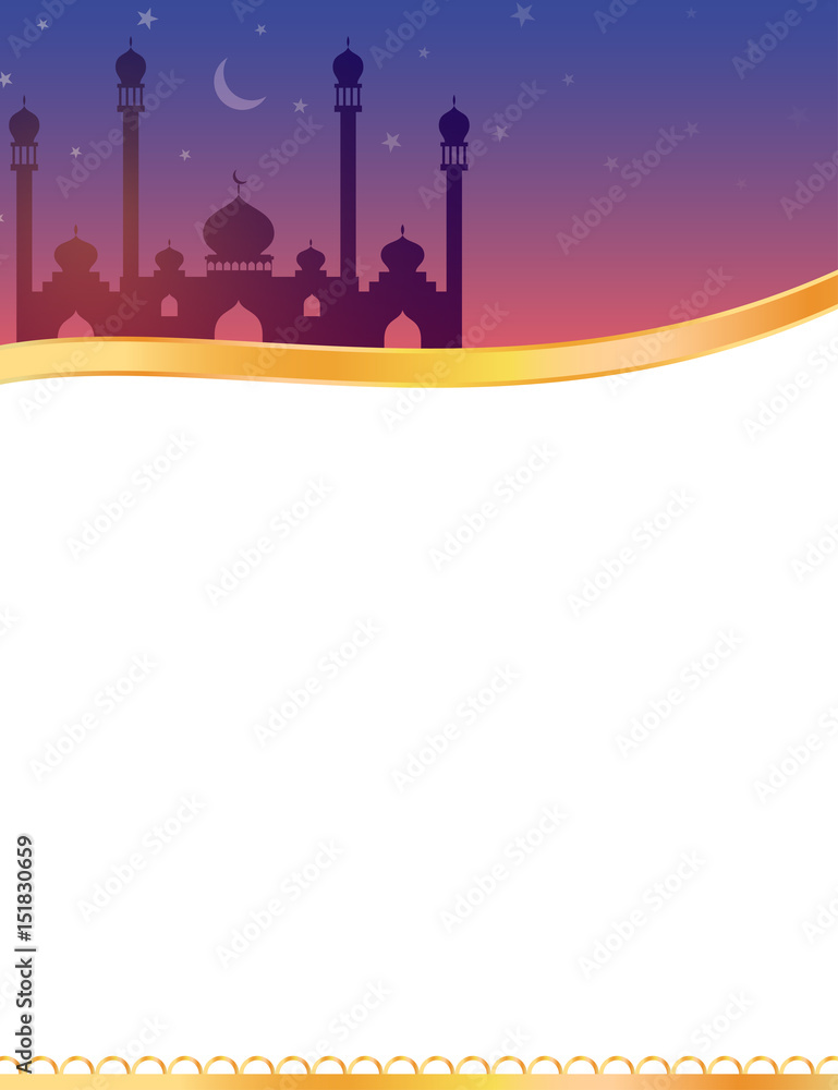 Islamic banner design with mosque Stock Vector | Adobe Stock