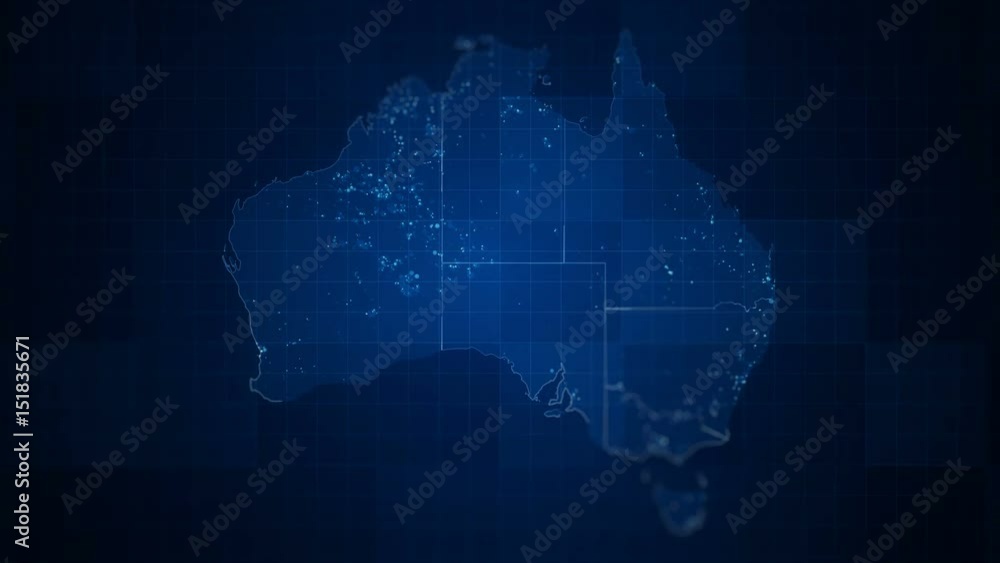 Global Blue World Map Loop . This animated blue Australia map with ...