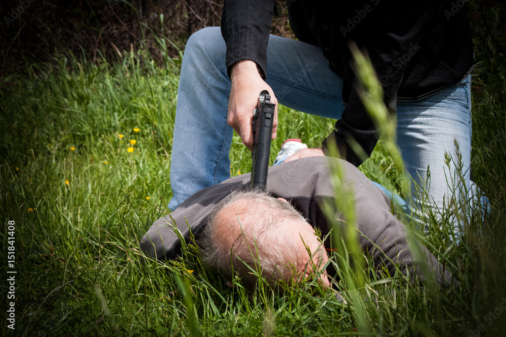 The crime scene, murder, investigation, police caught the killer and ...