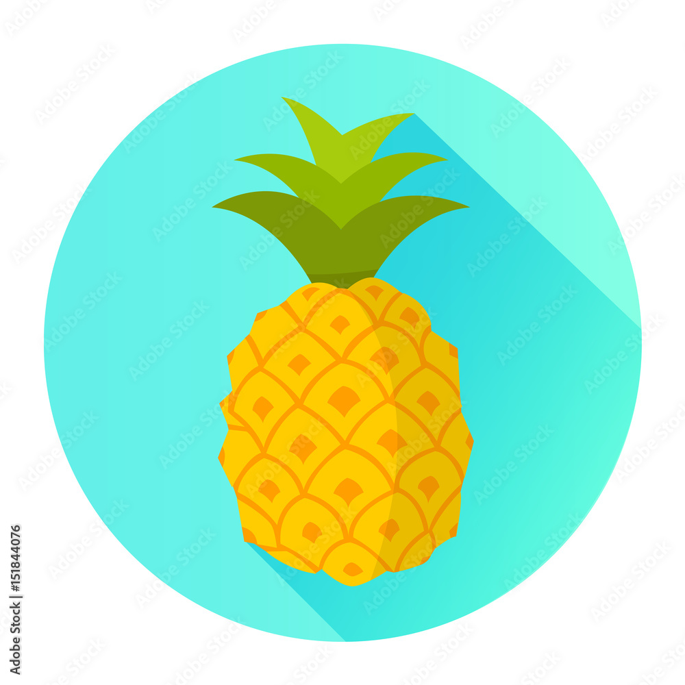 Ananas Icon Flat Design Vektor Grafik Illustration Stock Vector | Adobe ...