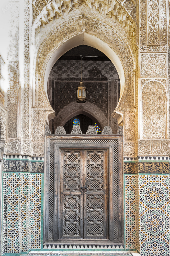 Fez / Fez Madrasa / picture showing the stunning Madrasa in Fez (Bou ...