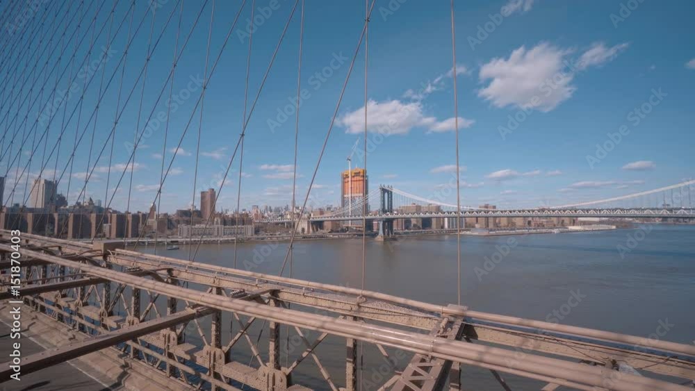 Amazing view from famous Brooklyn Bridge Stock Video | Adobe Stock