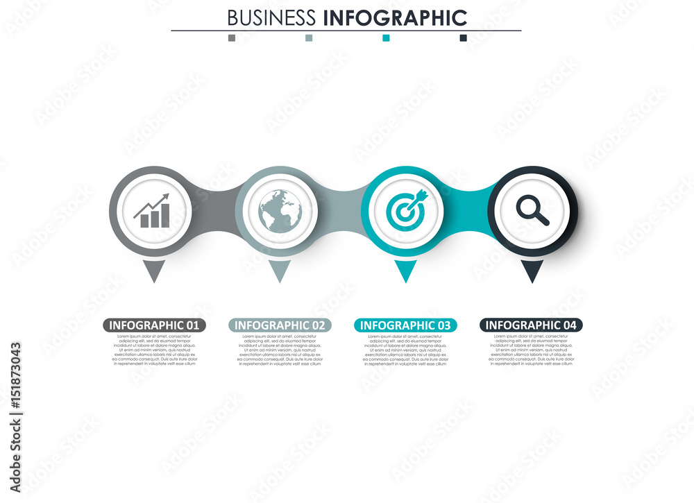 Business data visualization. Process chart. Abstract elements of graph ...