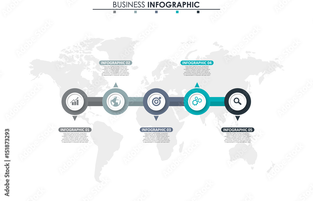 Business data visualization. Process chart. Abstract elements of graph ...