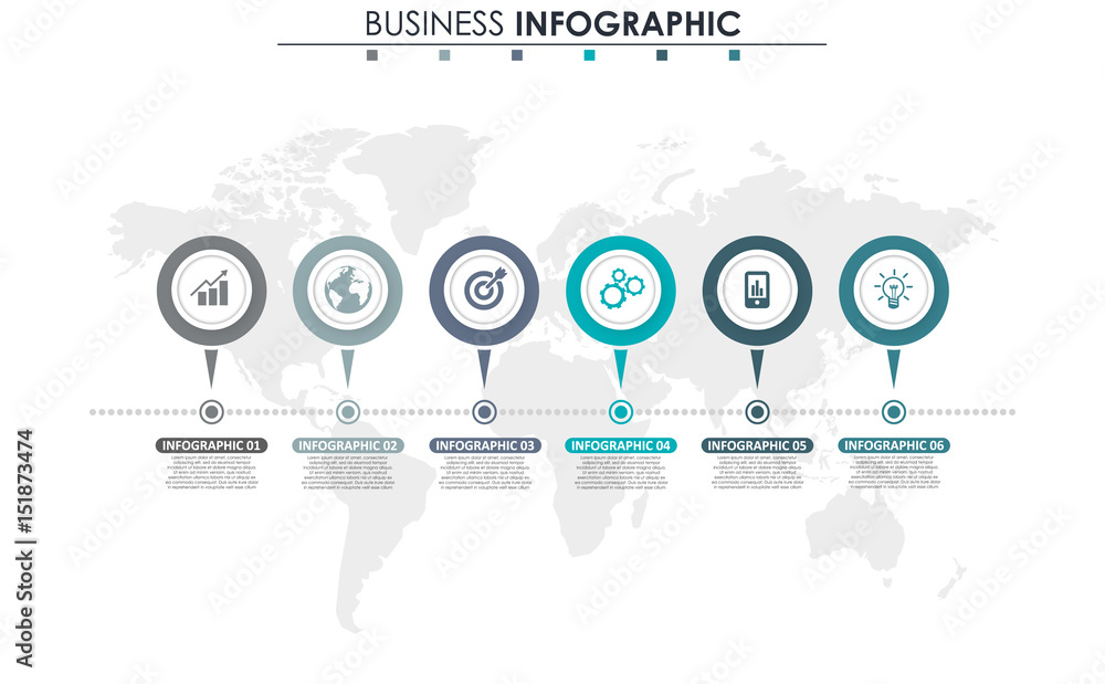 Business data visualization. Process chart. Abstract elements of graph ...