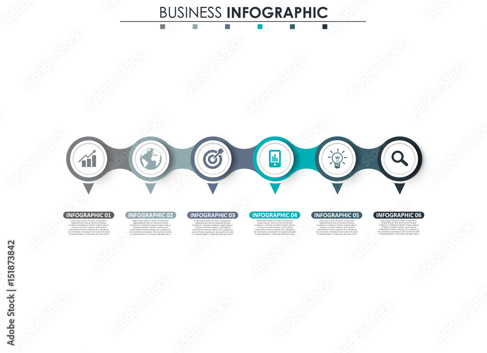 Business data visualization. Process chart. Abstract elements of graph ...