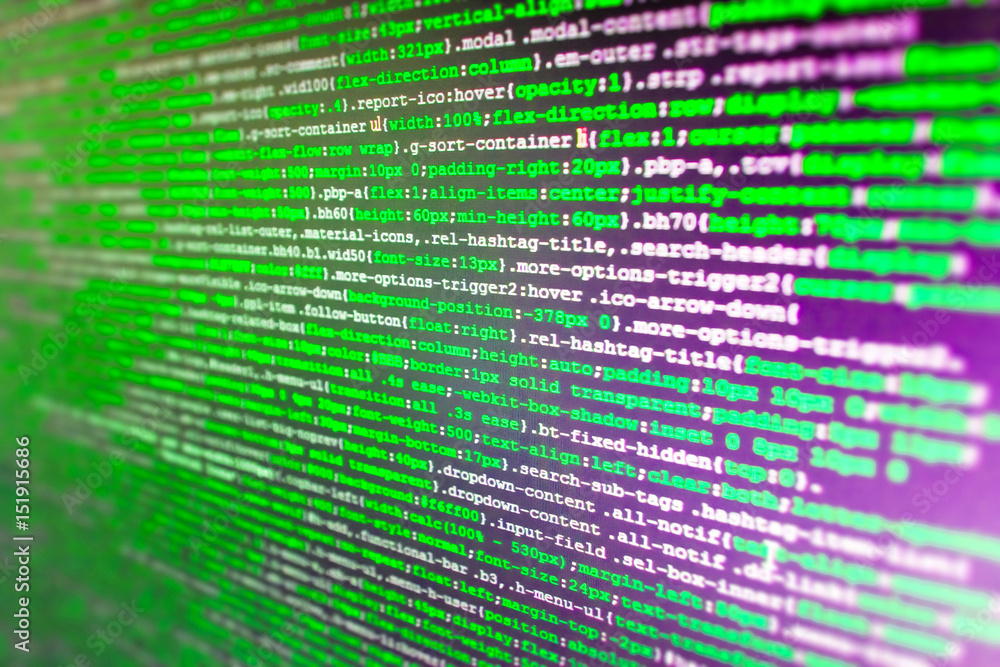 Big Data Database App Abstract Screen Of Software Php Syntax Highlighted It Coding On Monitor