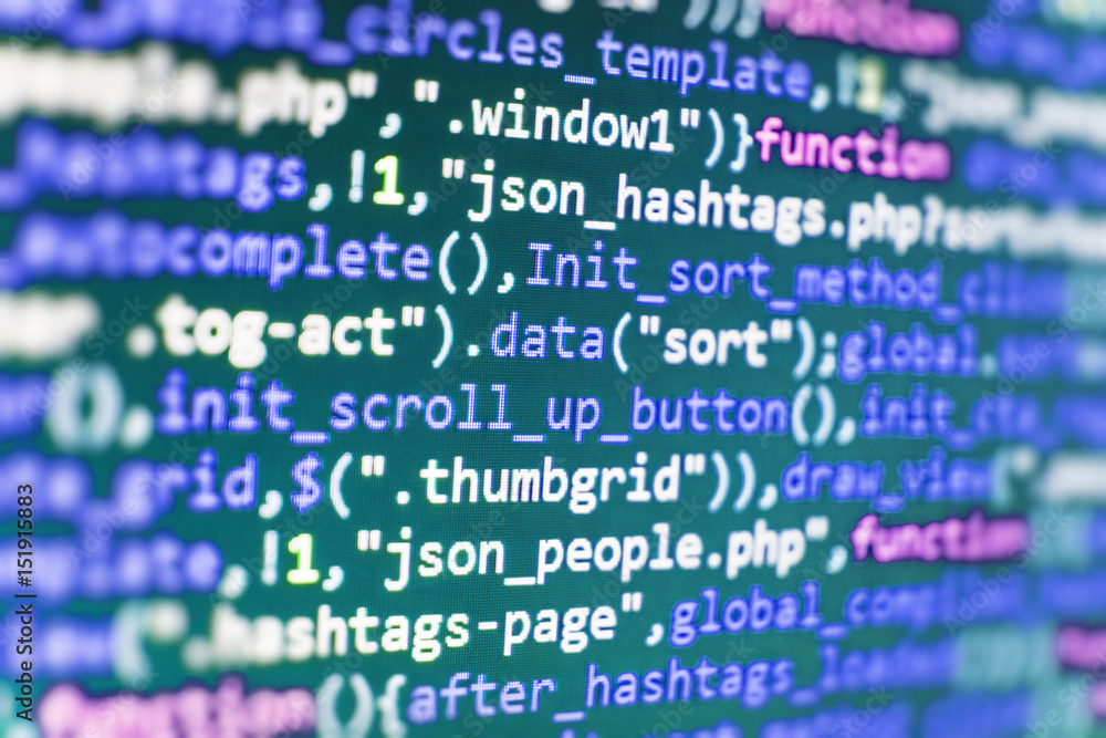 Hacker breaching net security. Programmer occupation job. Abstract screen of software. Software ...