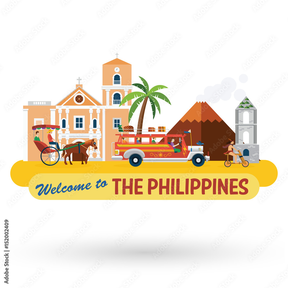 Illustration of the Philippines's landmarks and icons Stock Vector ...