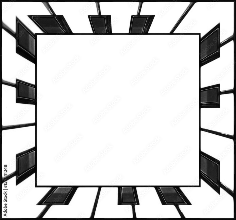 Square frame piano keyboard keys frame black and white. Classical piano ...