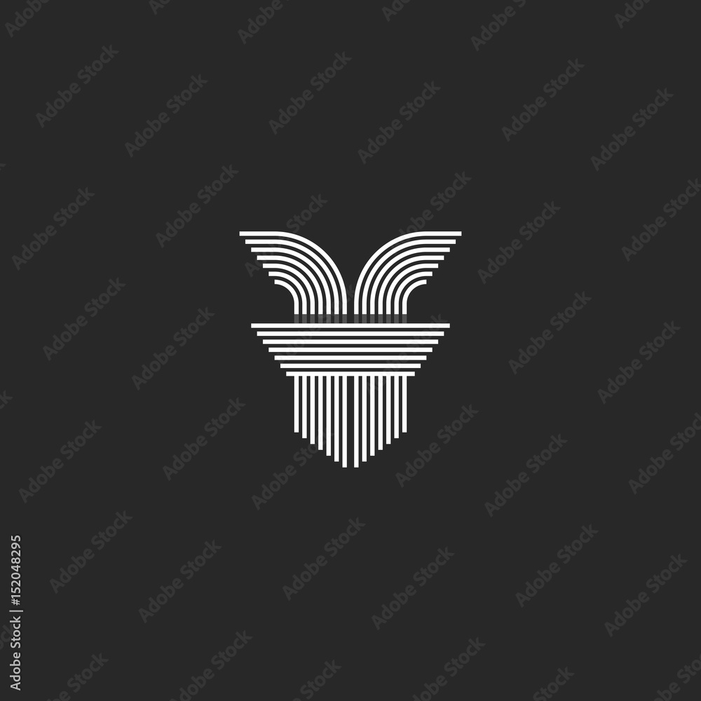 Initial letters ff logo monogram, lines shape lowercase combination two ...