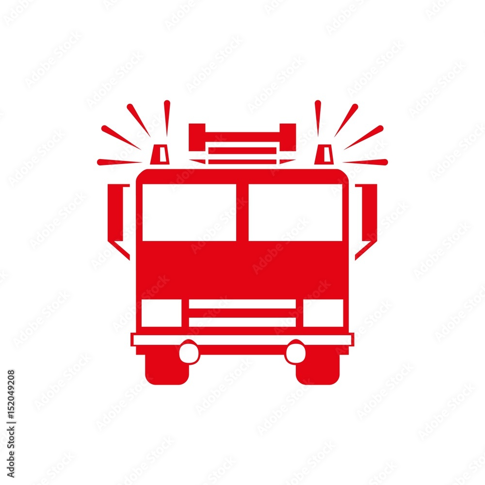 fire engine icon vector illustration. Flat design style Stock Vector ...