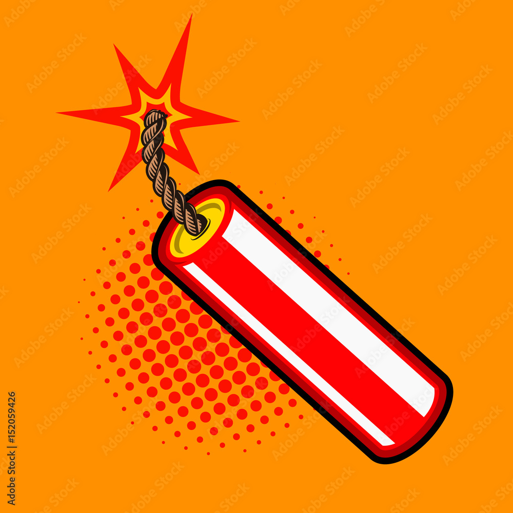 dynamite in comic book style. Design element for poster, flyer. Vector ...