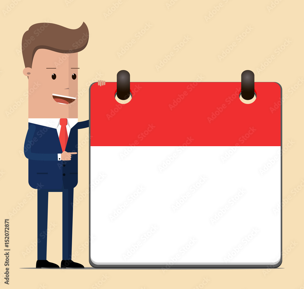Businessman and empty calendar. Vector illustration Stock Vector ...