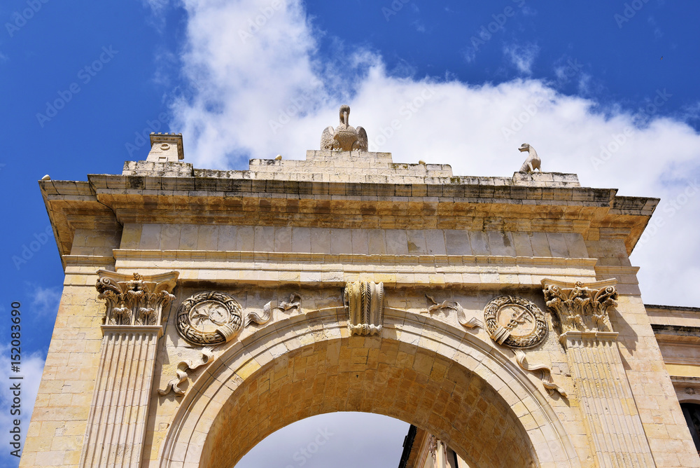 The Royal Gate is the symbol of the entrance to the city of Noto Stock ...