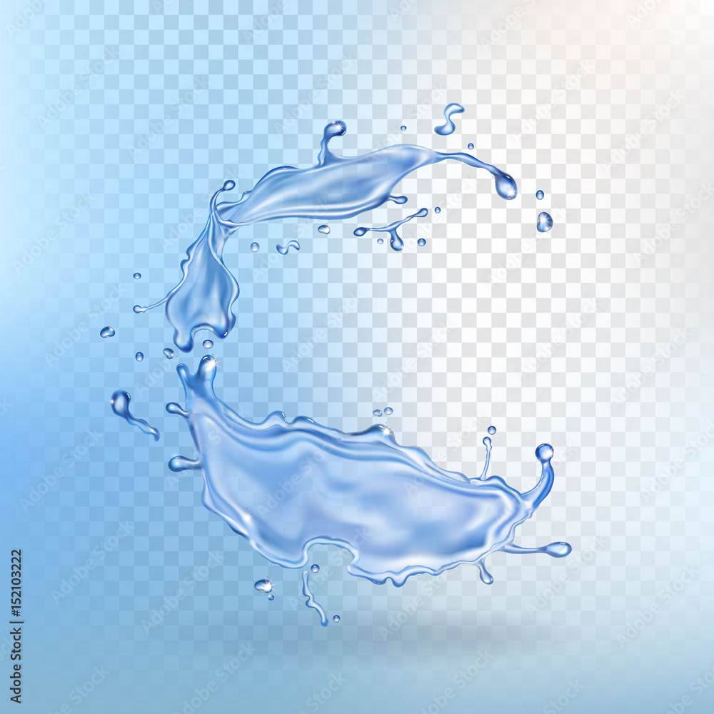 Water splash vector transparent element realistic Stock Vector | Adobe ...