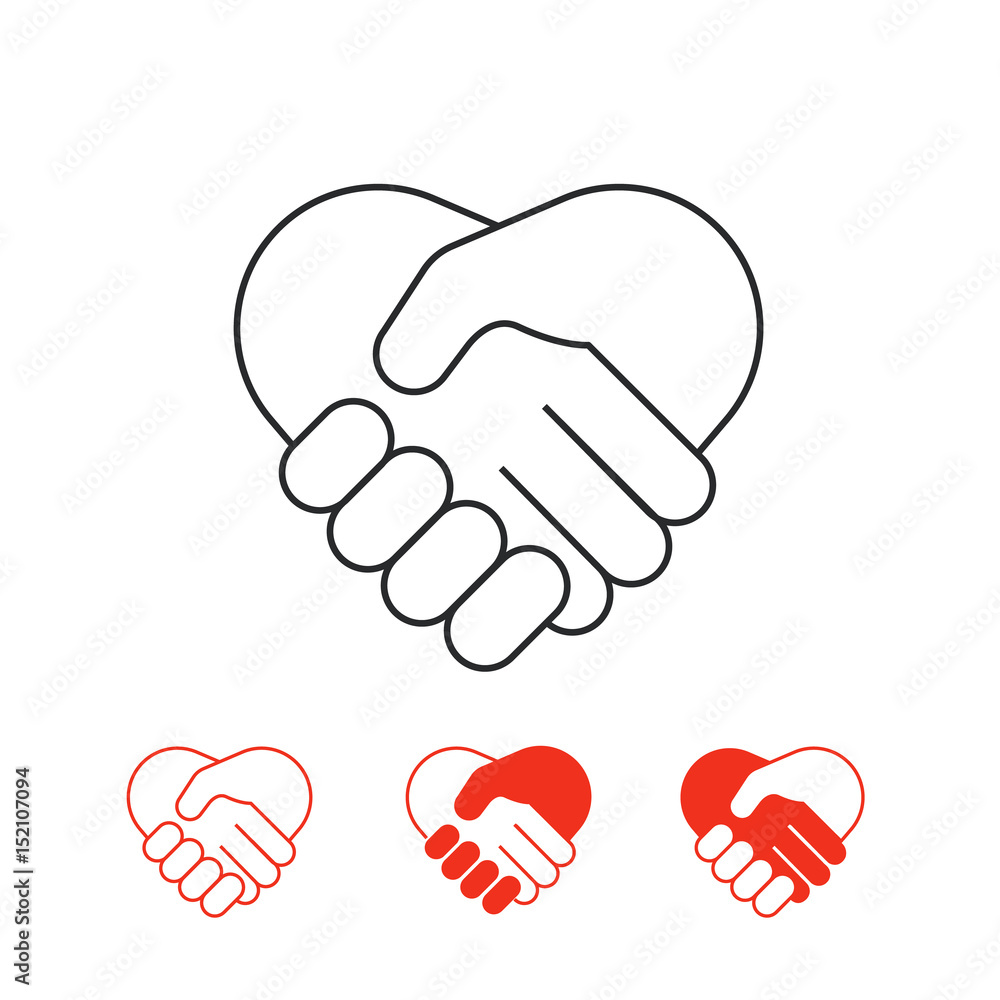 Shaking Hands Heart Vector