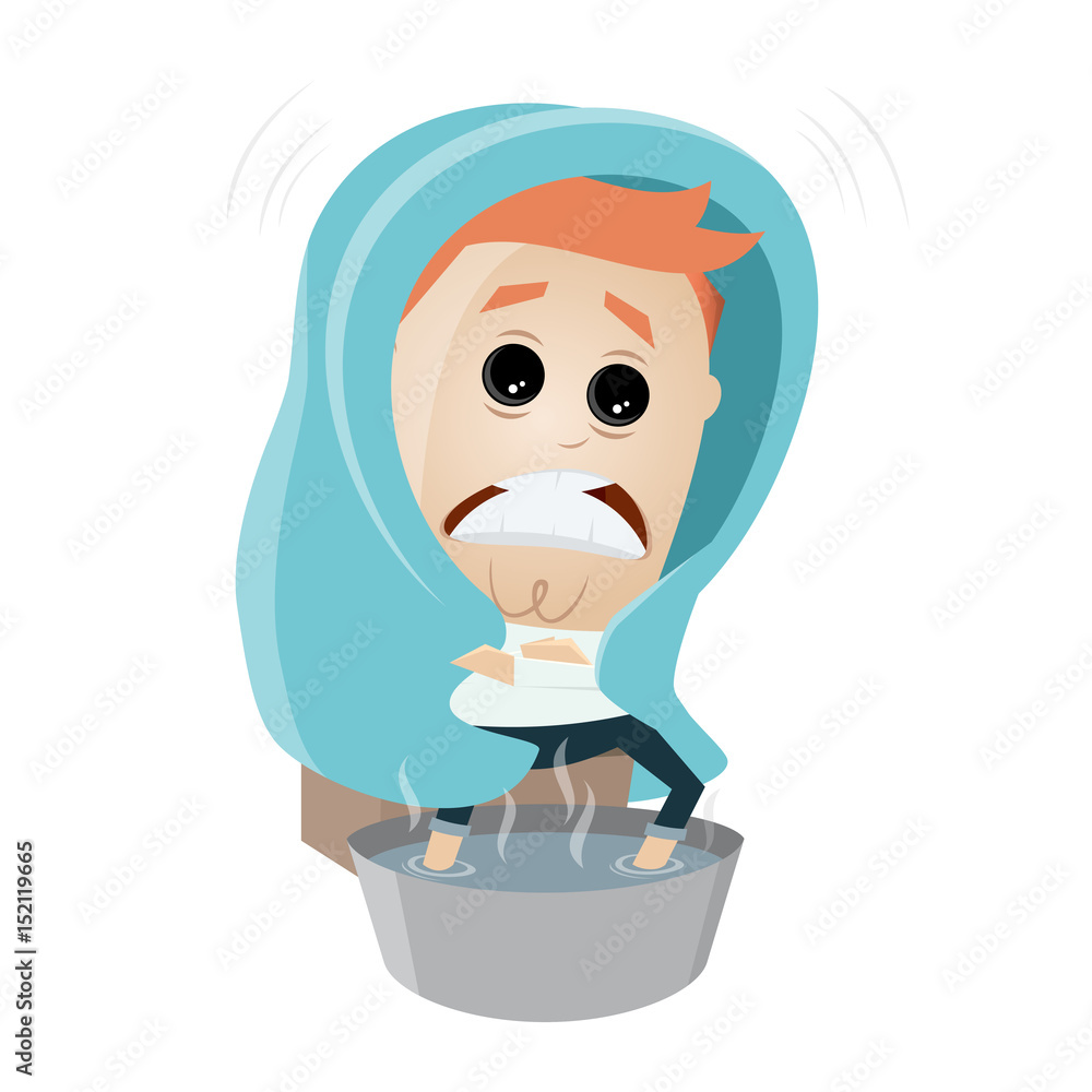 cartoon man is freezing Stock Vector | Adobe Stock