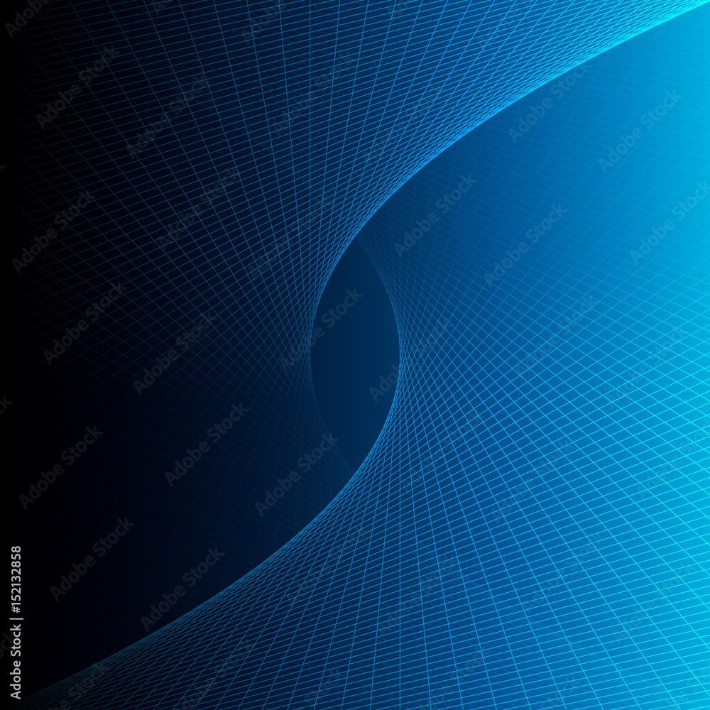 Vector illustration of abstract tree dimensional space. Line art ...