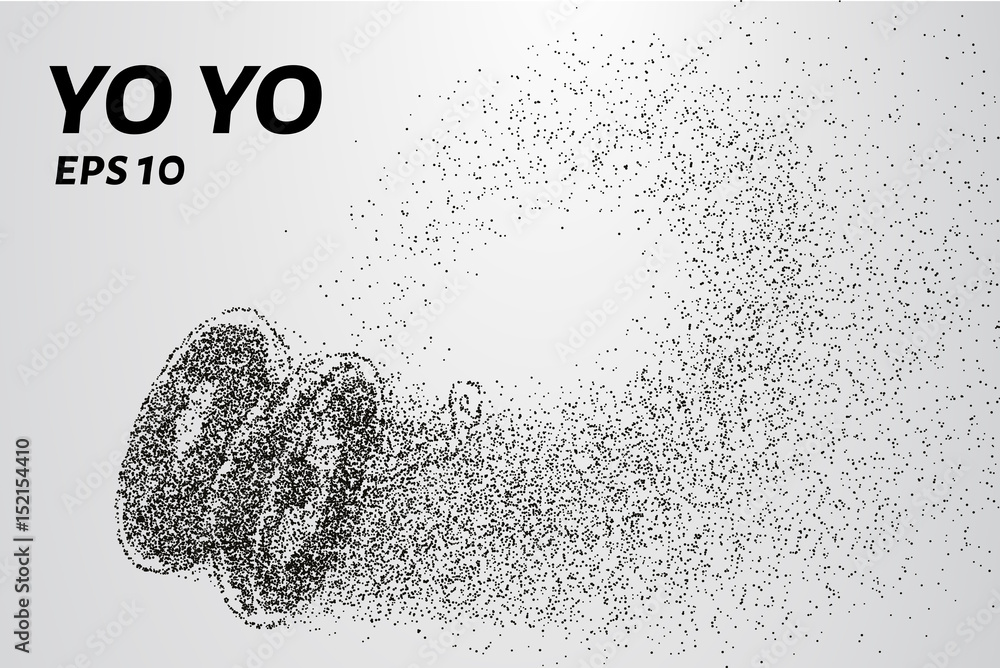 Yo yo of the particles. Yo yo consists of small circles and dots ...