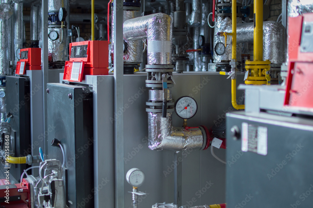 Photo & Art Print Modern high power industrial gas boilers with natural ...