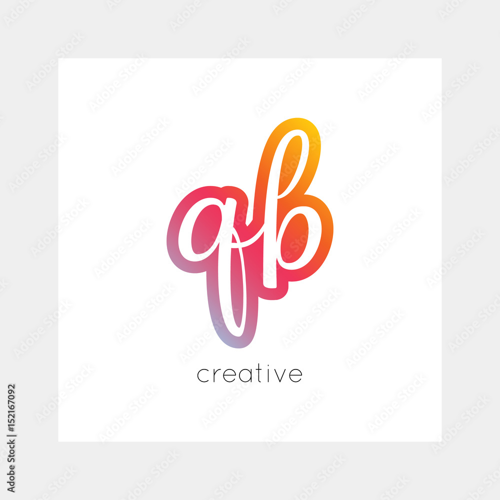 QB logo, vector. Useful as branding, app icon, alphabet combination ...