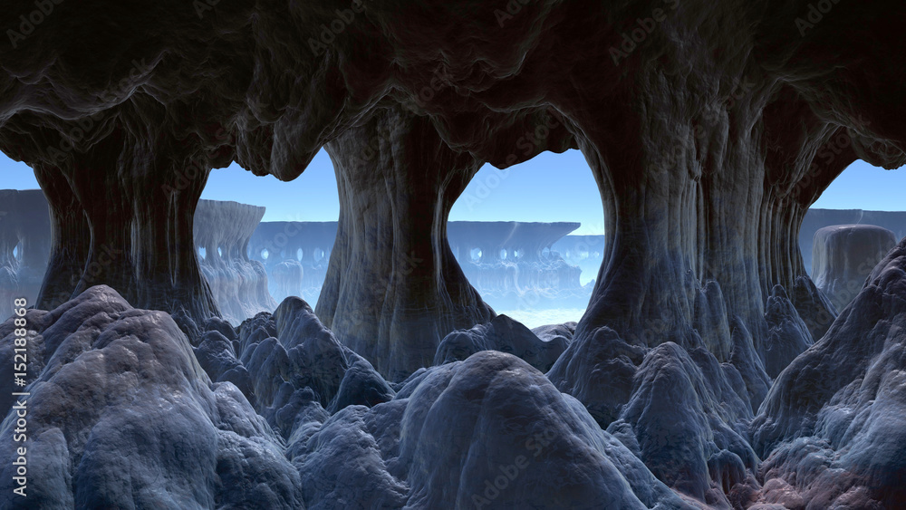 Sculpted Cavern Stock Illustration | Adobe Stock