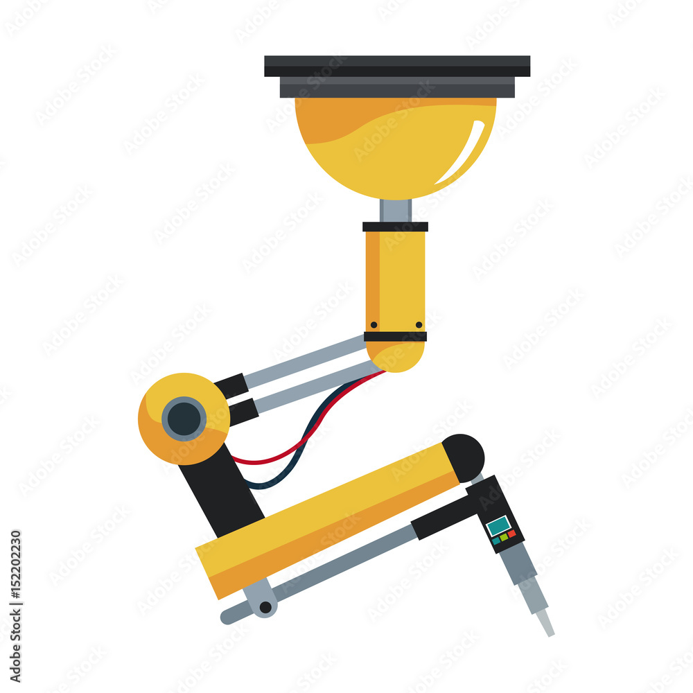 industrial robotic arm technology futuristic vector illustration Stock ...